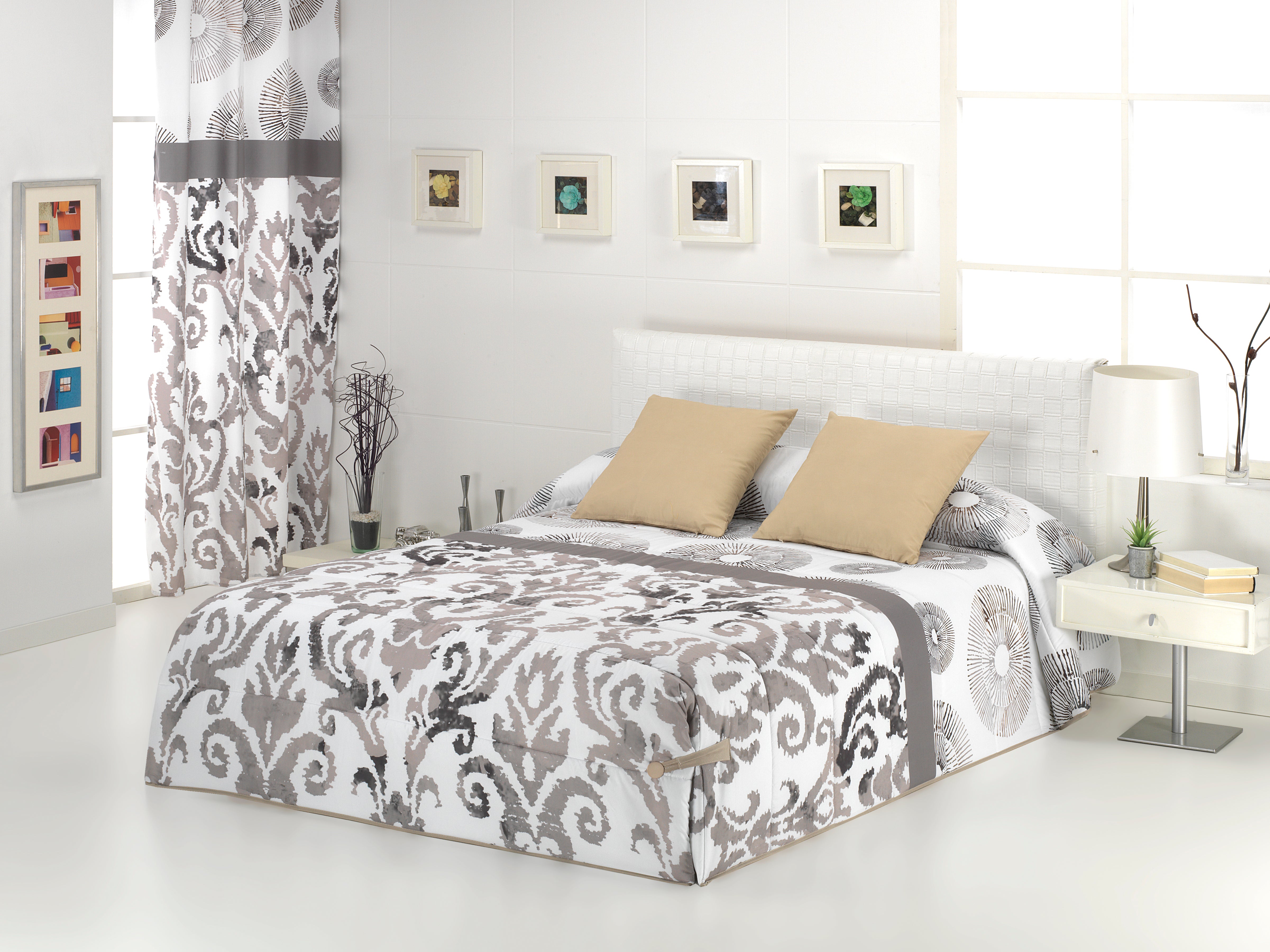 Camatex -Edredón Conforter estampado con presillas y botón inferior ...