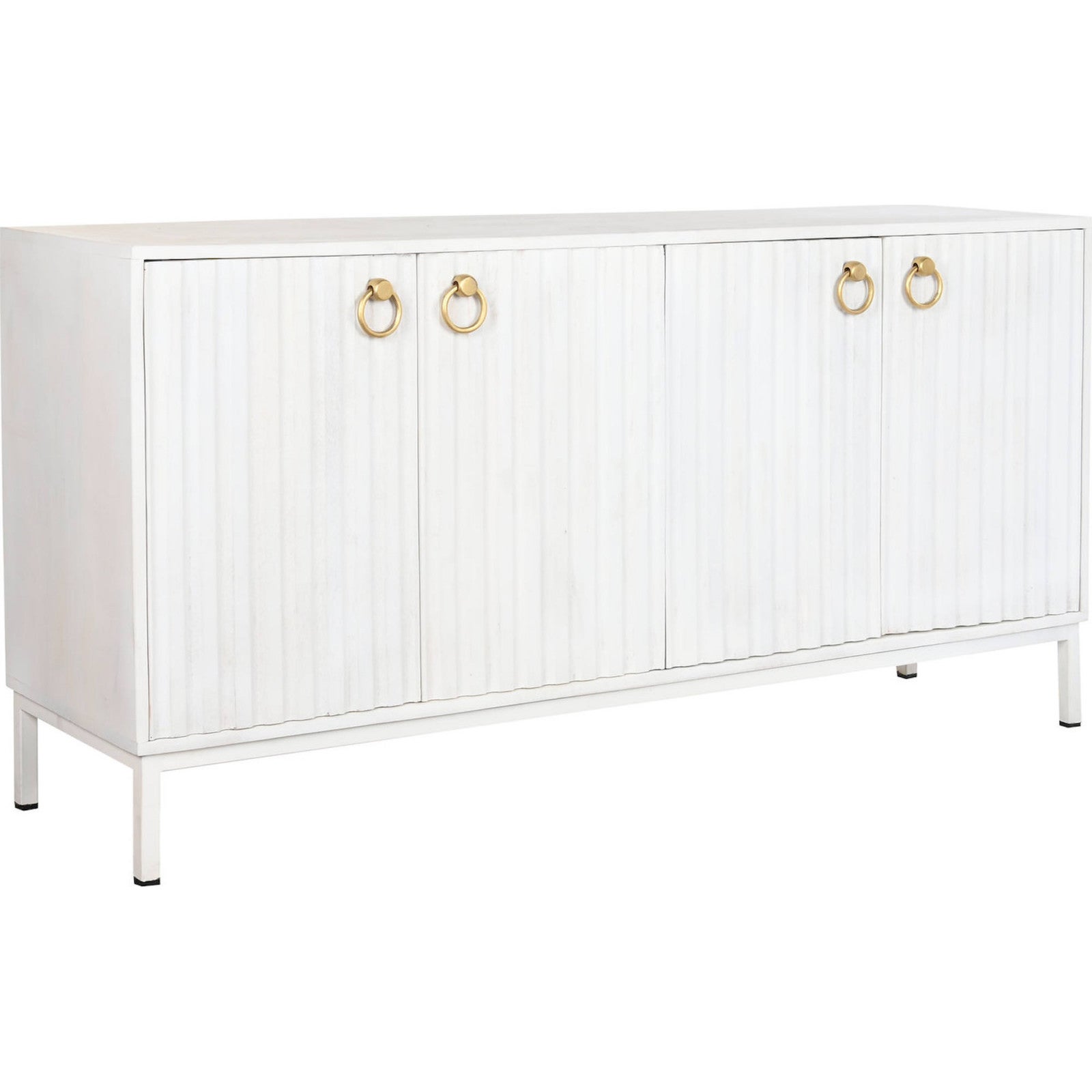 Buffet blanc design épuré pour salon moderne 152 x 40 x 77 cm Blanc ...