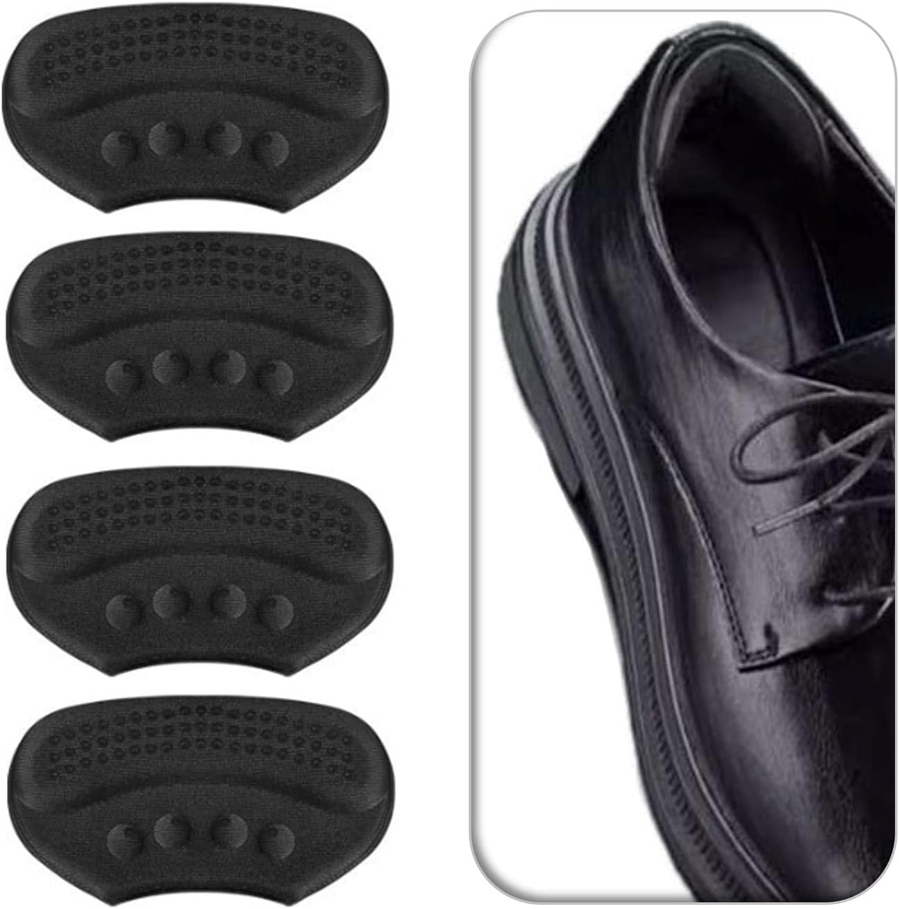 (Negro) Paquete de 4 taloneras, protección del talón, plantillas ...