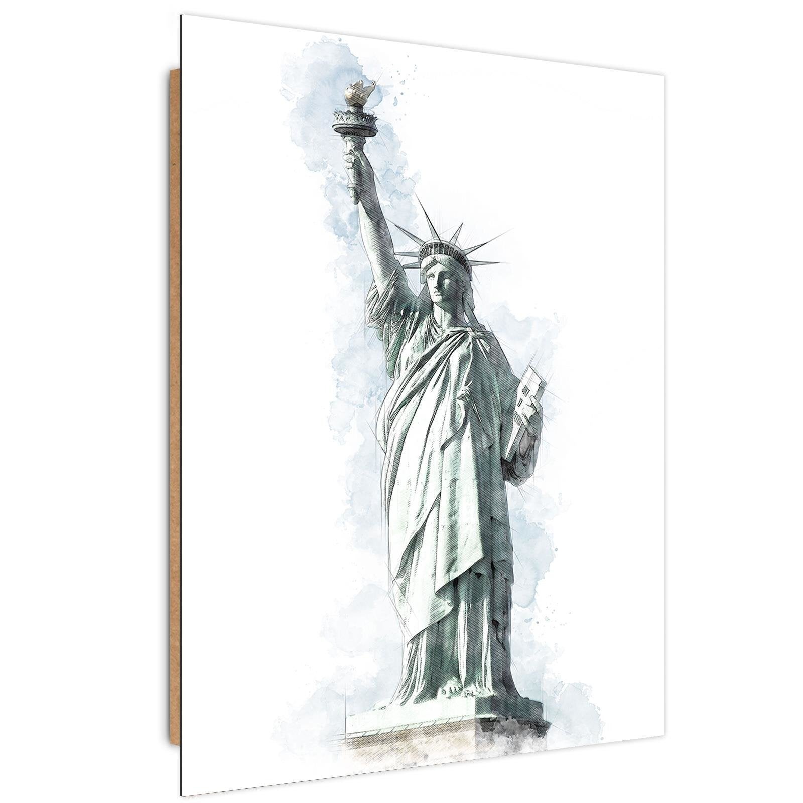 Tableau statue de la liberté bois - 50 x 70 cm | Leroy Merlin