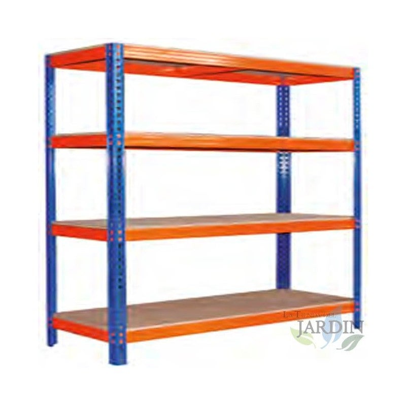 Estantería almacén carga pesada 4 baldas 180x120x45 cm para almacenar ...