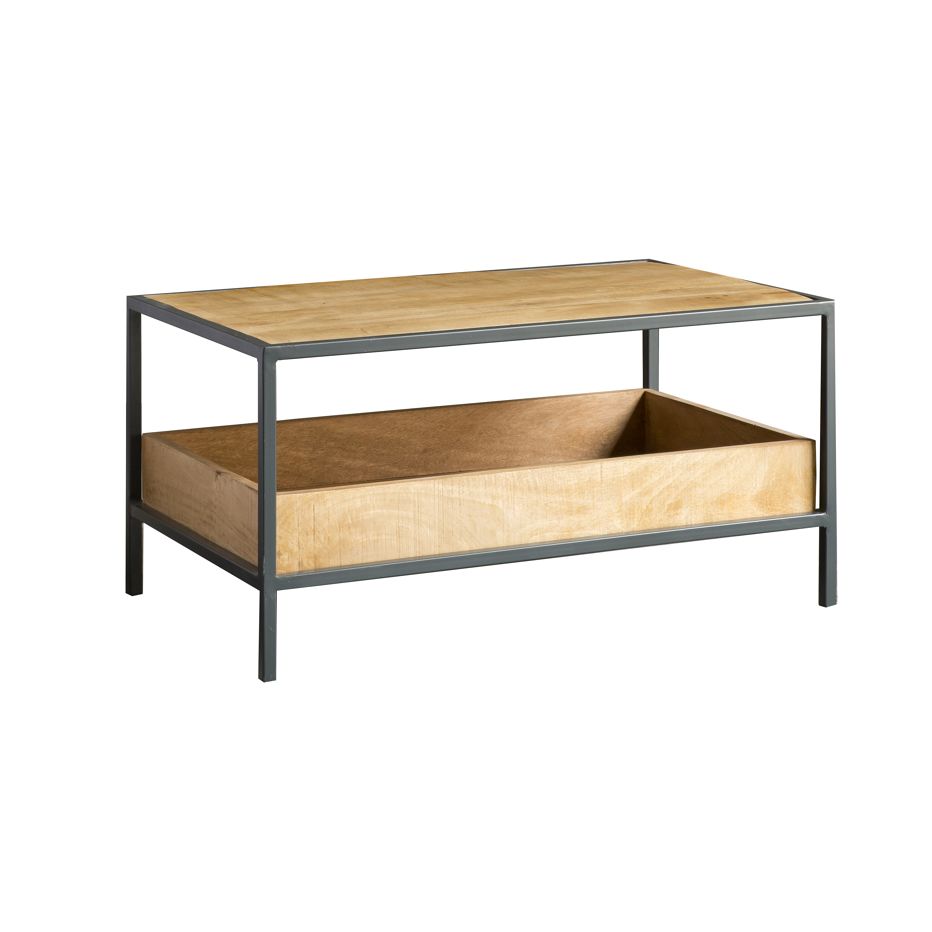 Boston table basse en bois massif de mangue et métal | Leroy Merlin