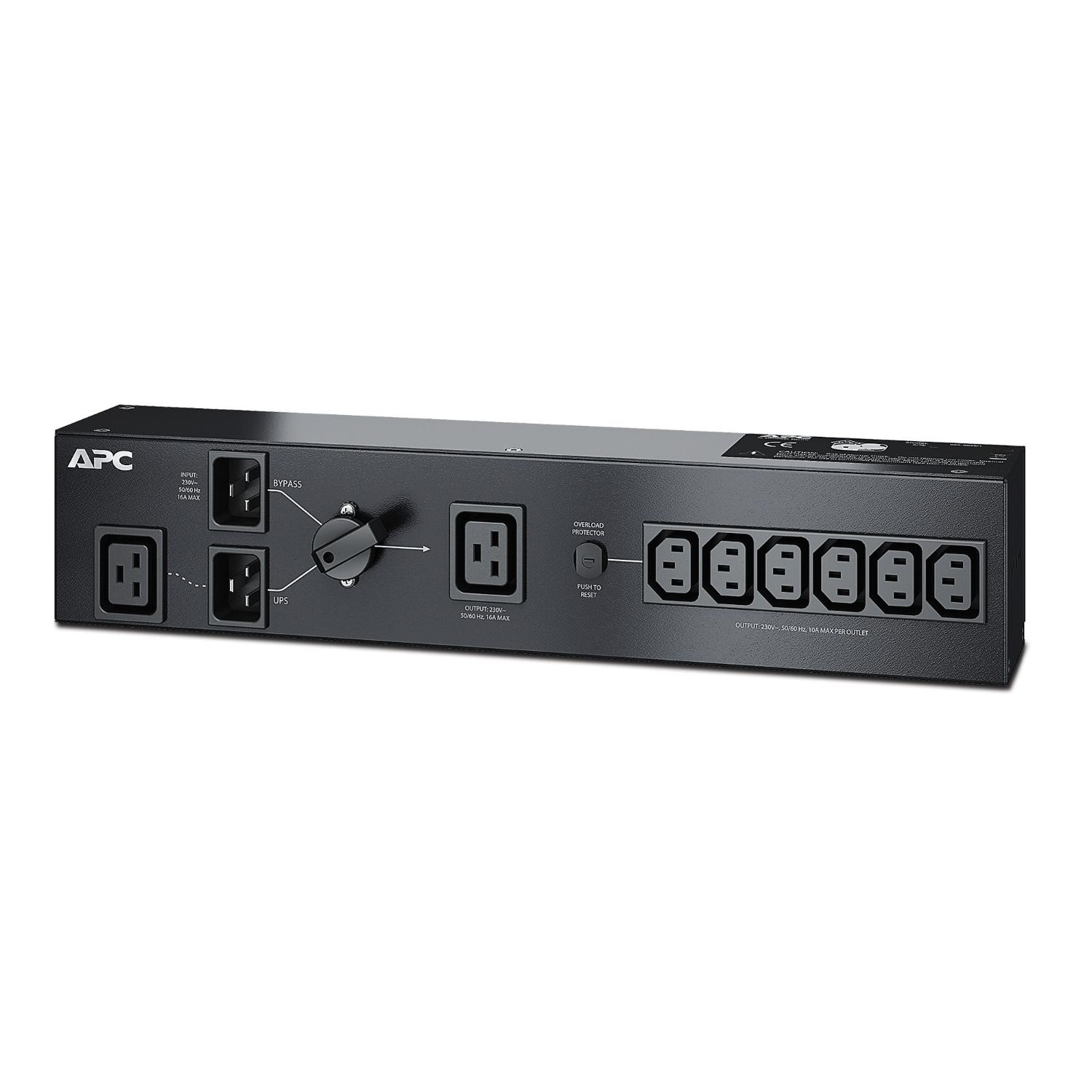 APC Service Bypass PDU 230V 16AMP W/ 6 IEC C13 And 1 C19 (SERVICE BYPASS PANEL - 230V 16A BBM ...