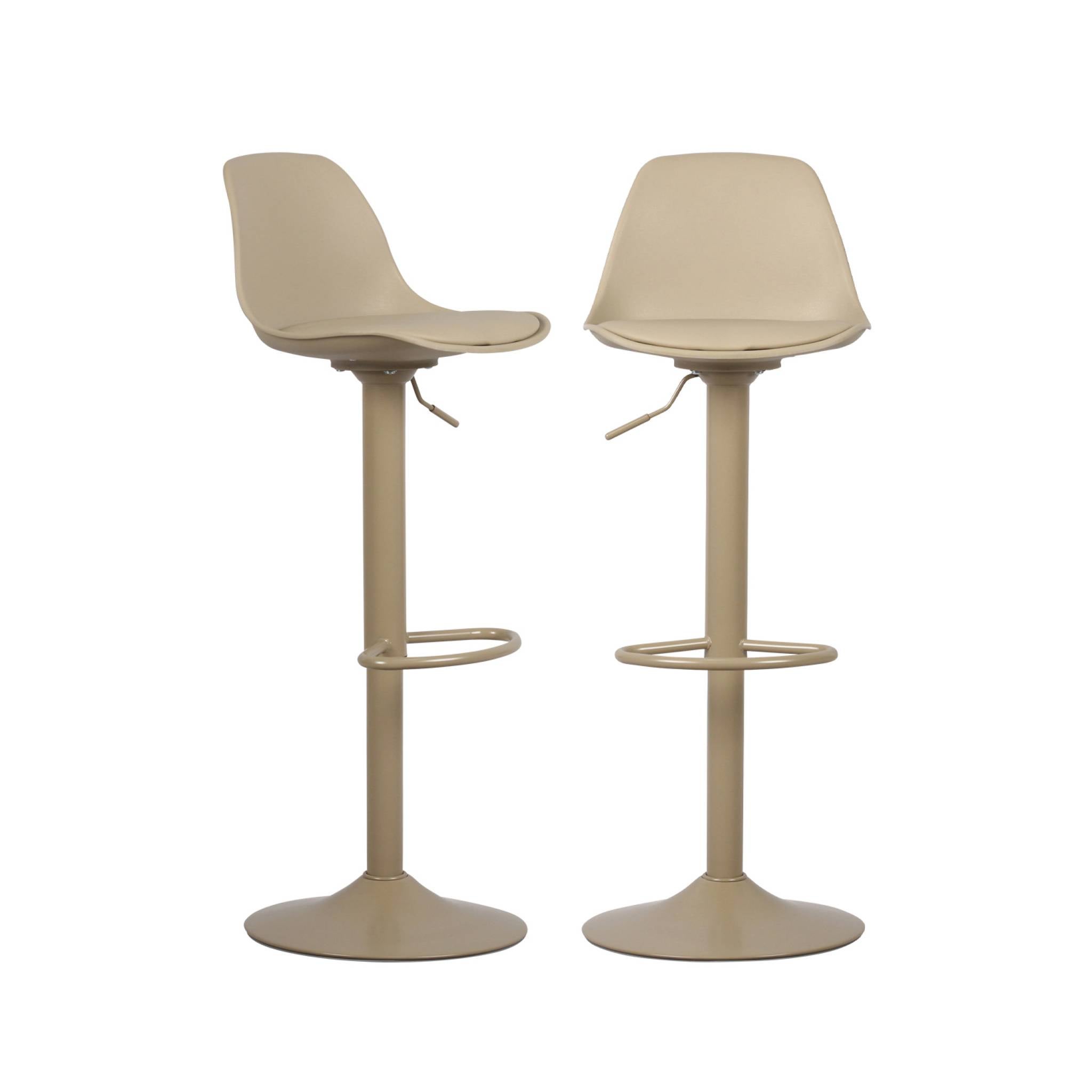 Lot de 2 tabourets de bar réglables 61.5/83.5cm - Noah - simili cuir ...