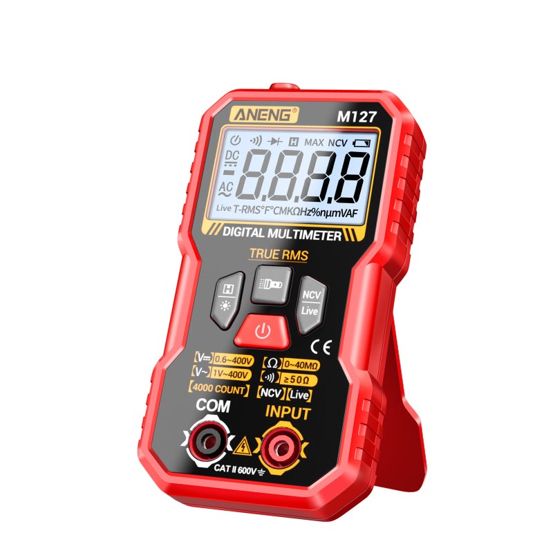 Multímetro，Multímetro inteligente M127, probador de voltaje CA/CC de ...