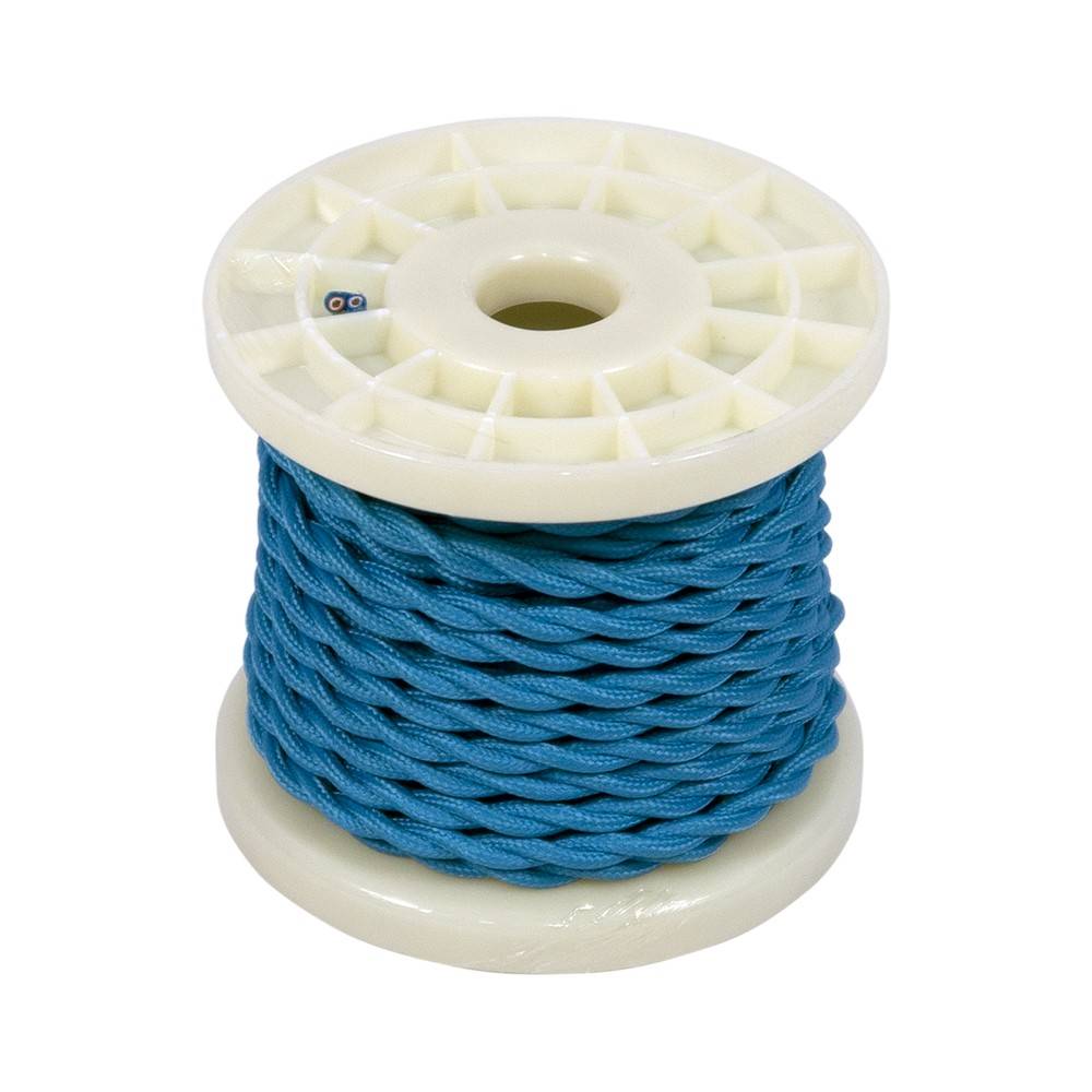 Cavo elettrico decorativo a treccia tessile 2x0,75 blu | Leroy Merlin