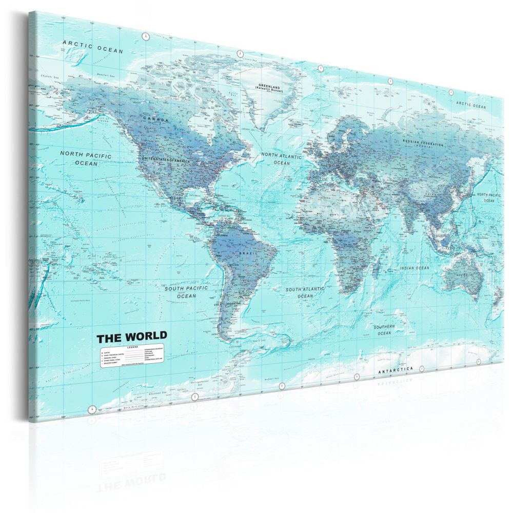 Tableau - World Map: Sky Blue World 120x80 Artgeist cm | Leroy Merlin