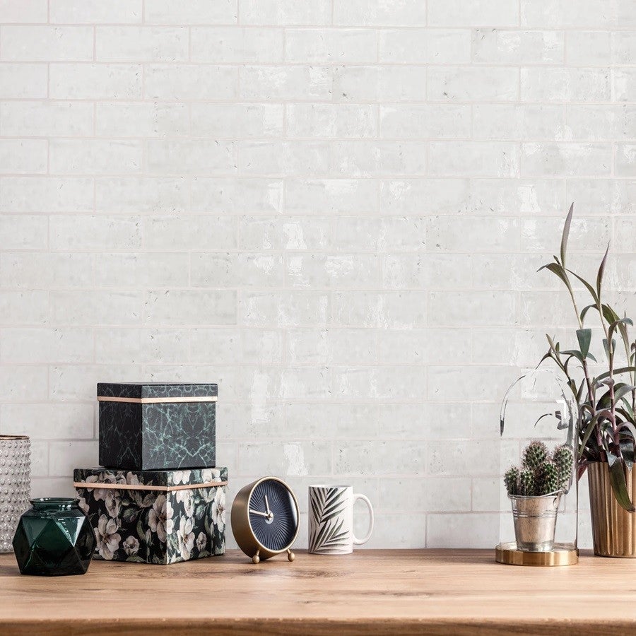 Carrelage Effet Zellige 6x20 Cm Laurel Clay White | Bricoman