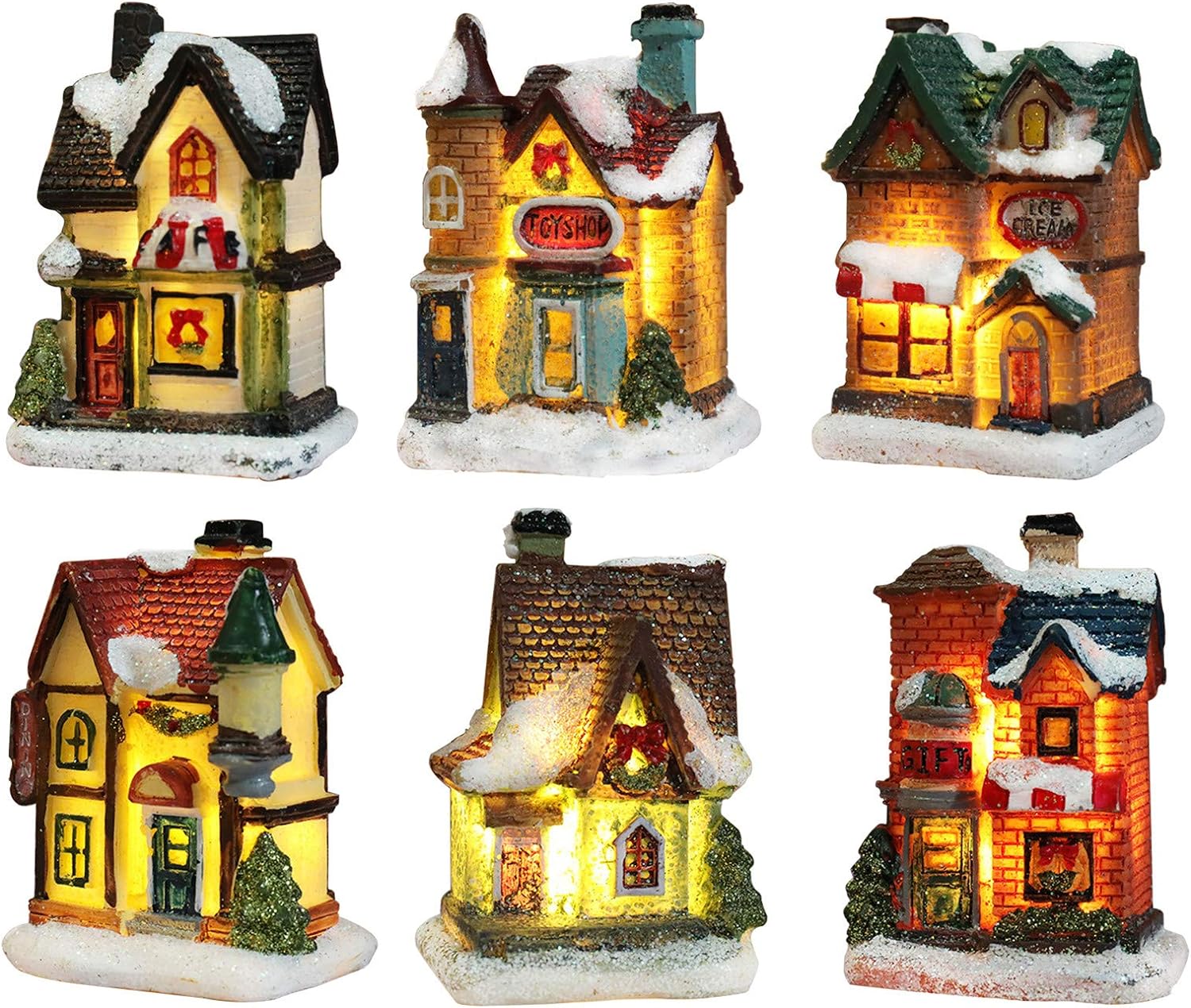 Maisons de village de Noël fonctionnant à piles, ensembles de villages ...