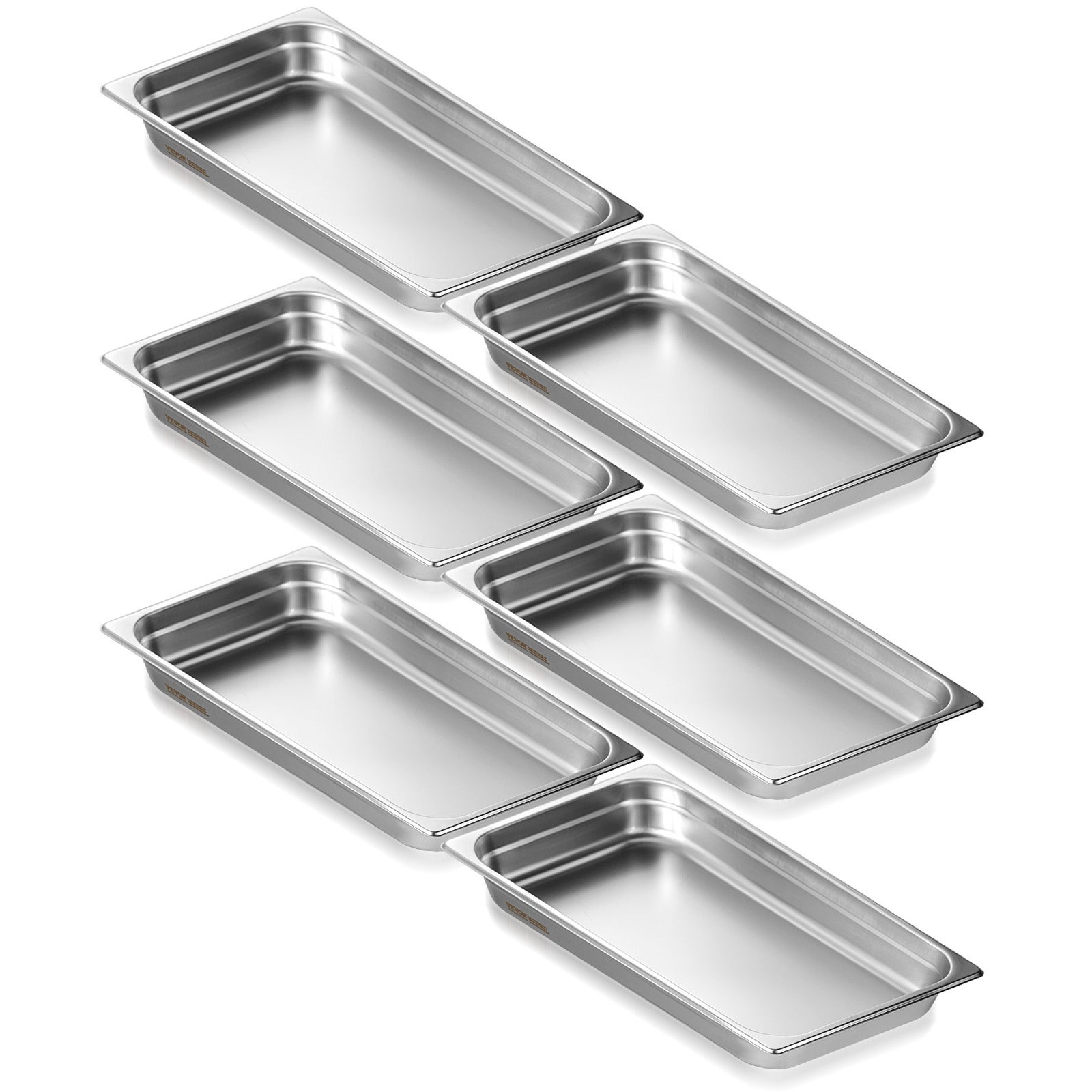 Bac Gastronorme GN 1/1 Lot de 6,VEVOR Récipient Inox Bain-marie 0,8 mm d'Épaisseur,Bac Inox ...