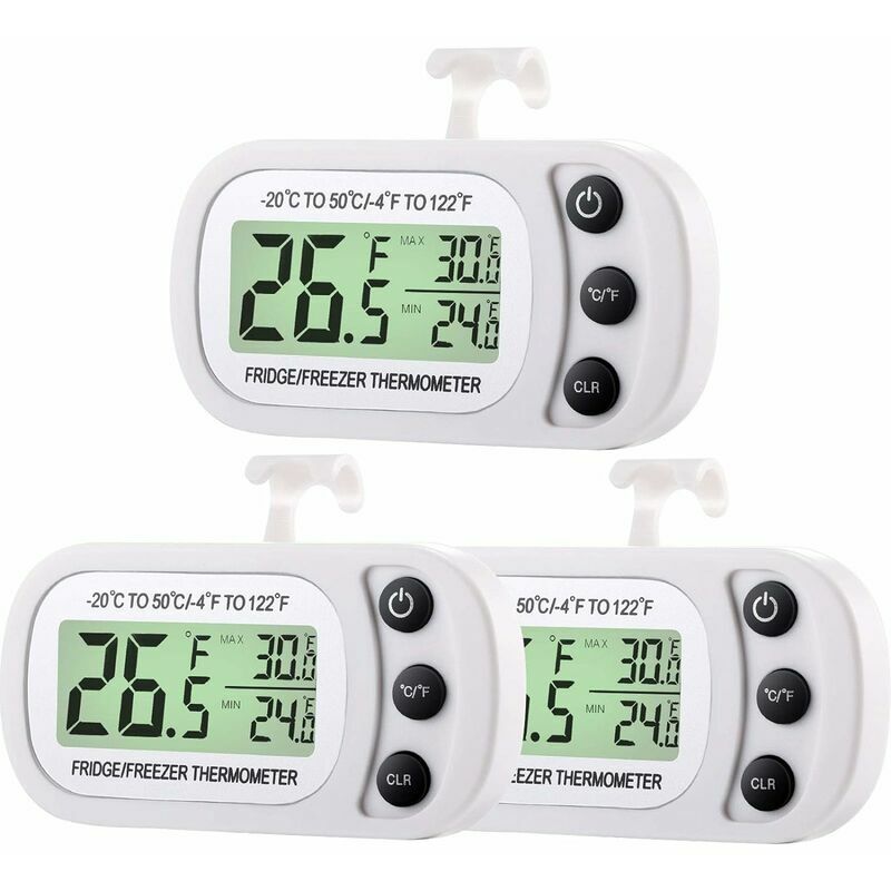 3pcs Thermomètre Digital de Réfrigérateur Congélateur Thermomètre de ...
