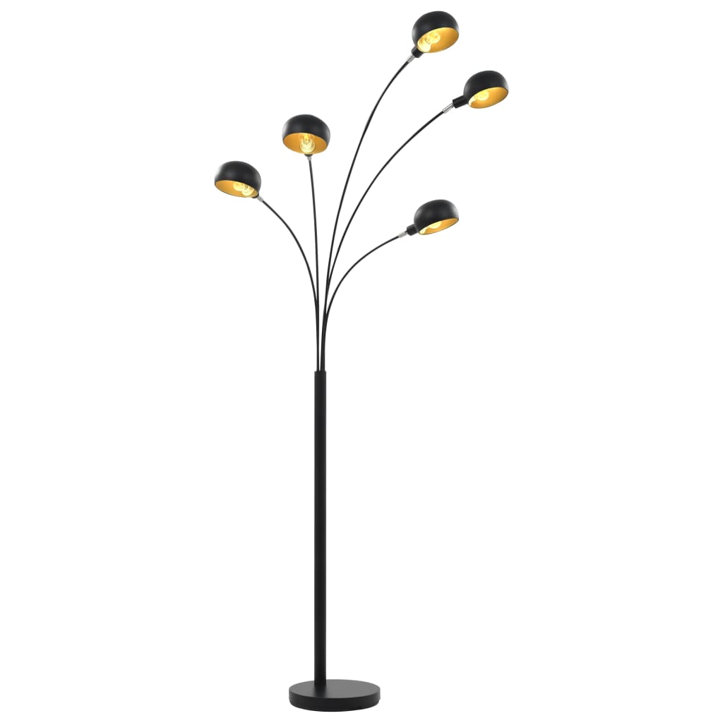 Lampadaire | Lampe sur pied 200 cm 5 x E14 Noir et doré CFW275271 ...