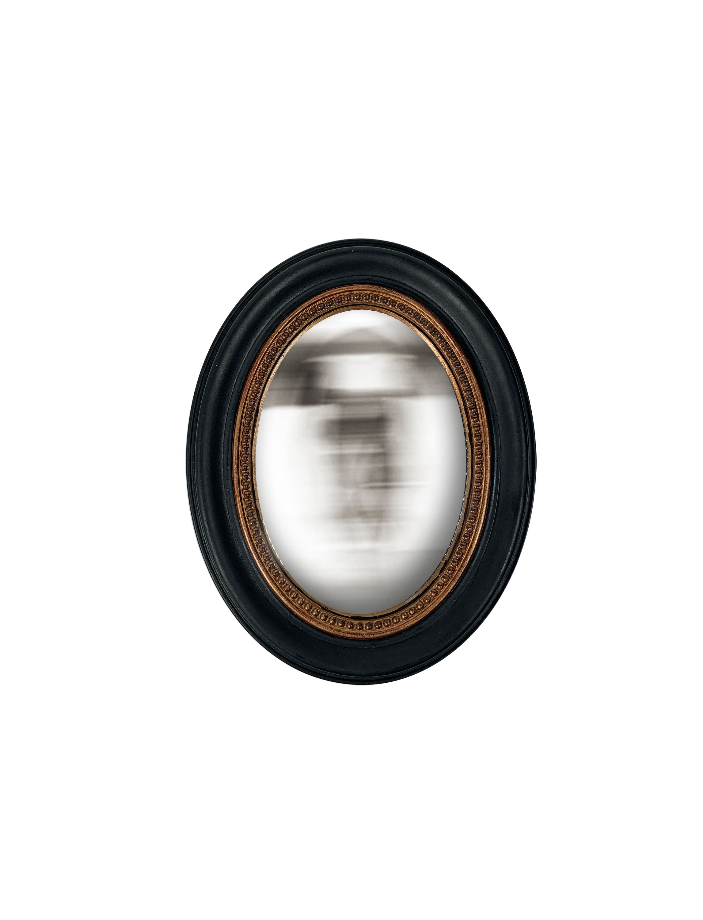 Miroir convexe ovale noir et doré 24x19cm | Leroy Merlin Miroir convexe ovale noir et doré 24x19cm | Leroy Merlin
