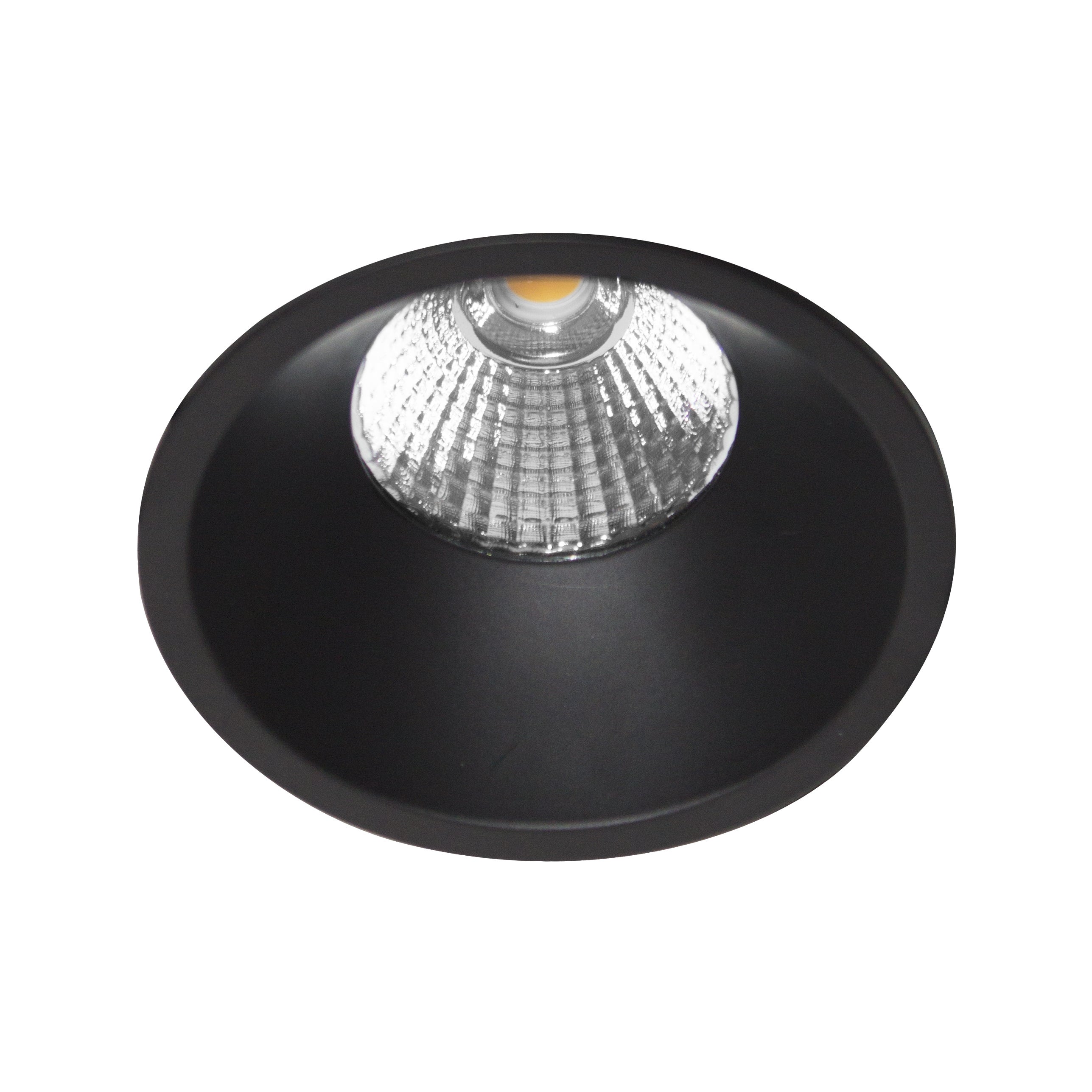 Spot encastré rond fixe réflecteur basse luminance 3000K Noir mat ...