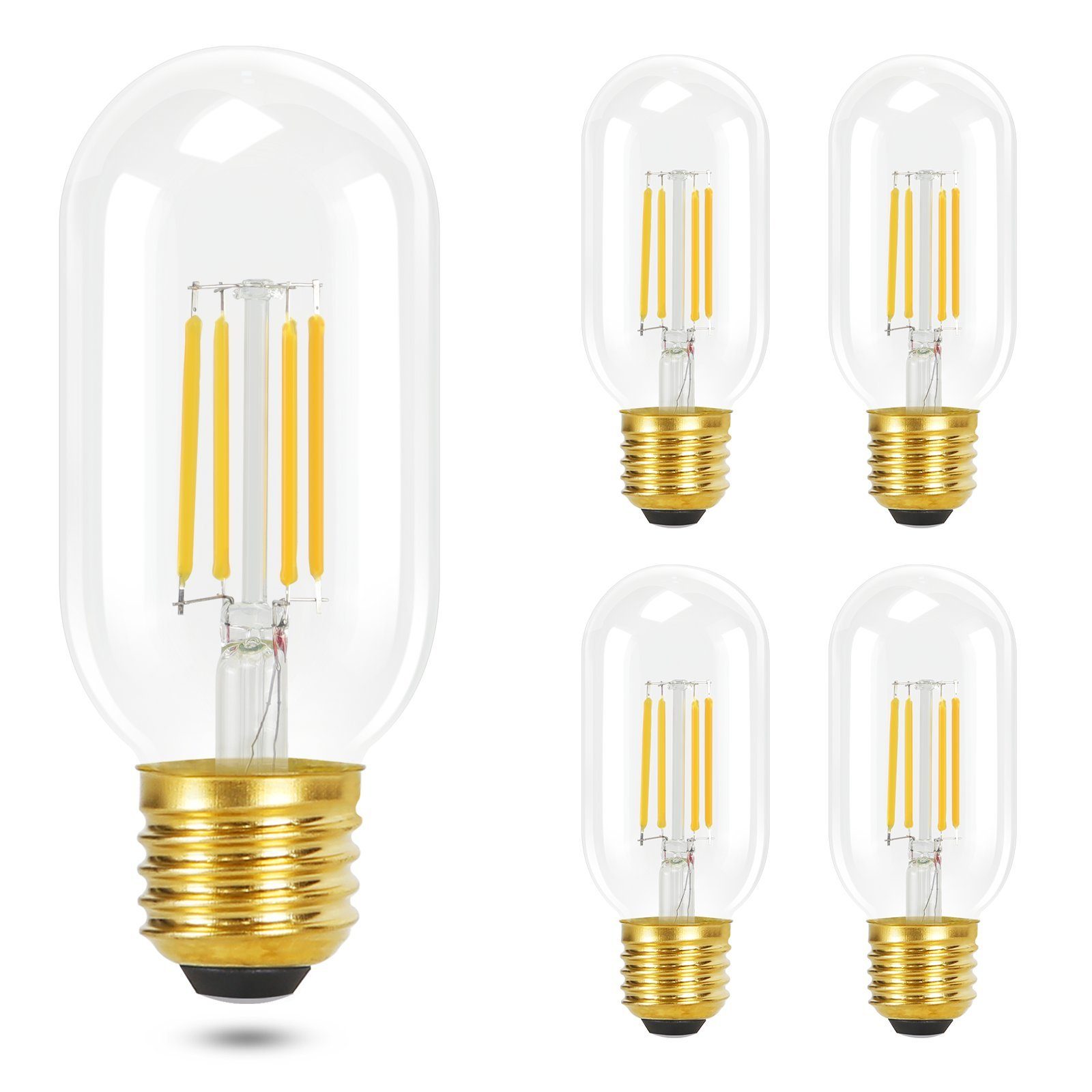 NETTLIFE Set di 4 Lampadine LED E27 Lampadine LED T45 Vintage Bianco ...