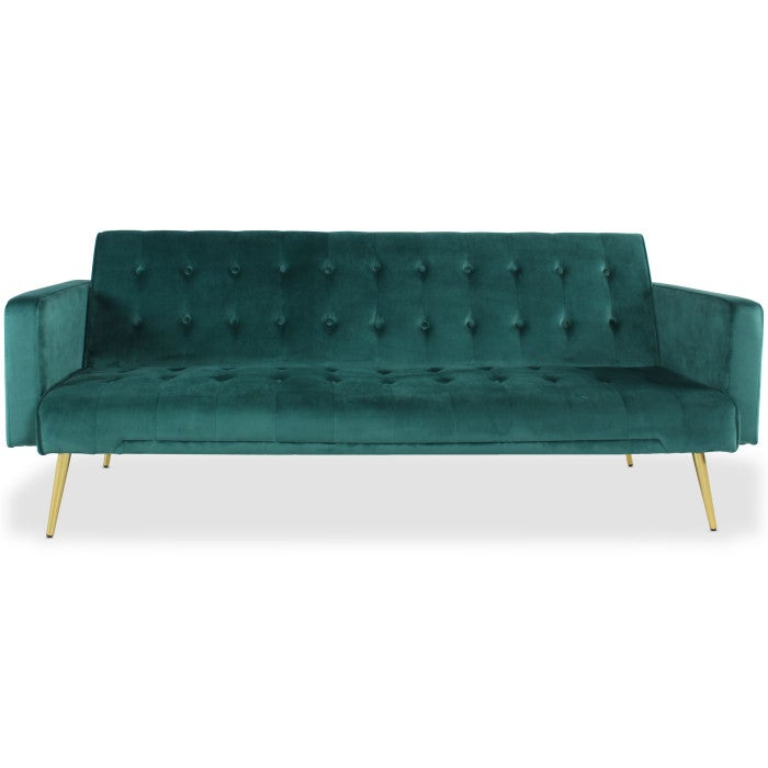 Canapé Convertible Velours "Tybio" 175cm Vert | Leroy Merlin