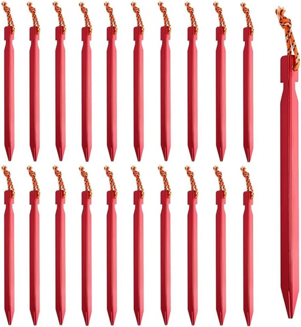 Lot de 20 clous de sol pour tente, camping, sable, aluminium de 18 cm ...