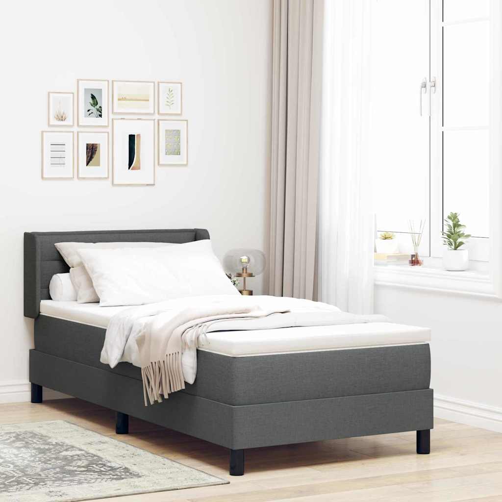 Cama tipo Box Spring Gris oscuro 200 x 90 cm Poliéster | Leroy Merlin