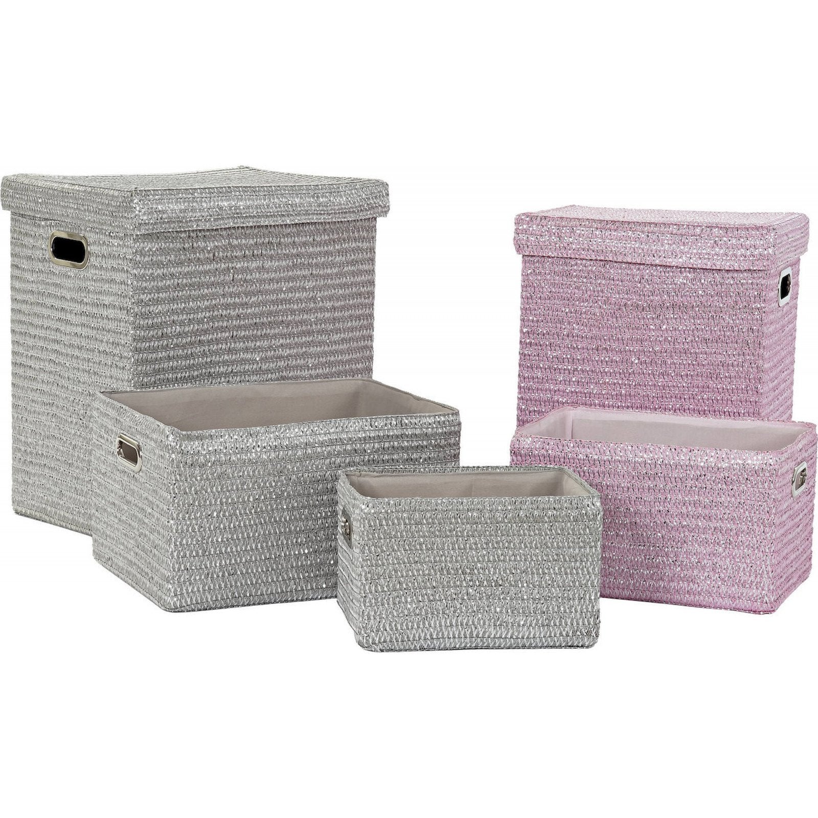 Panier rose élégant pour rangement et déco chic 44 x 36 x 50 cm Rose ...