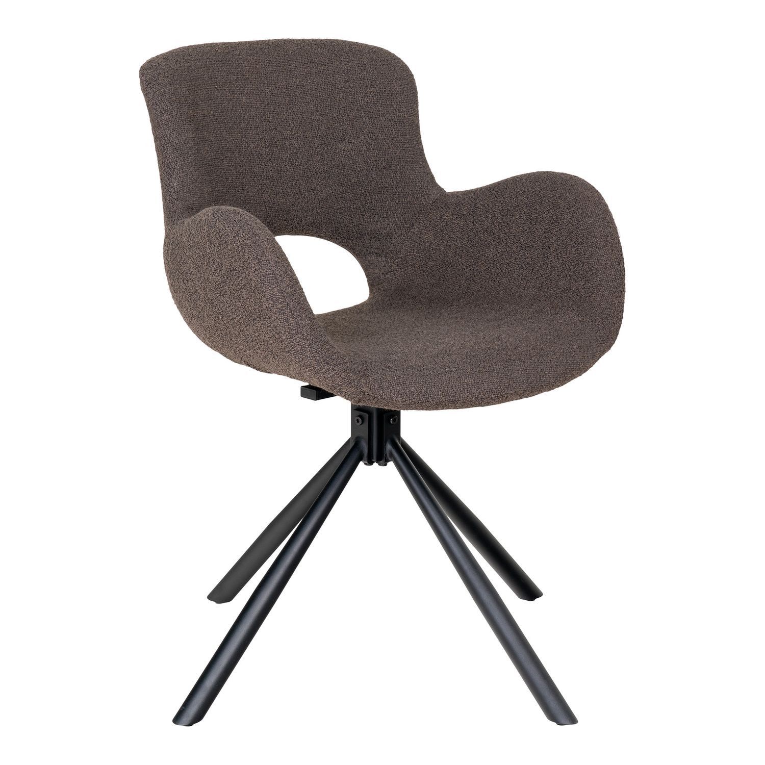 Chaise De Salle à Manger Pivotante En Tissu Marron House Nordic