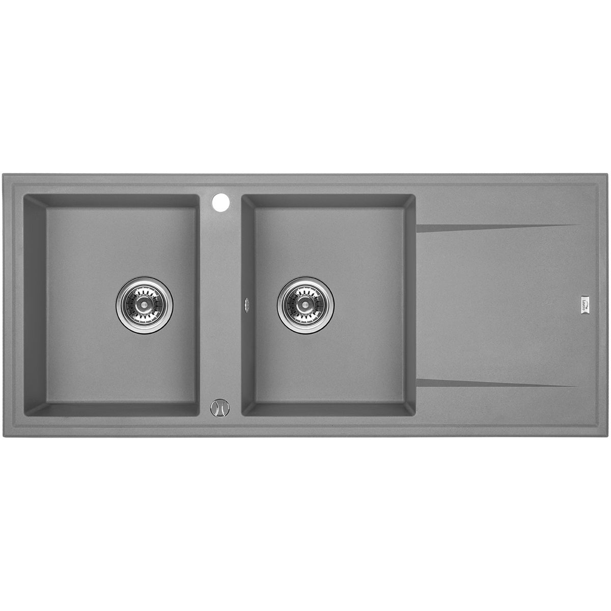 Fregadero de cocina de granito gris - MEGALO - 50 x 116 cm, 2 cubetas ...