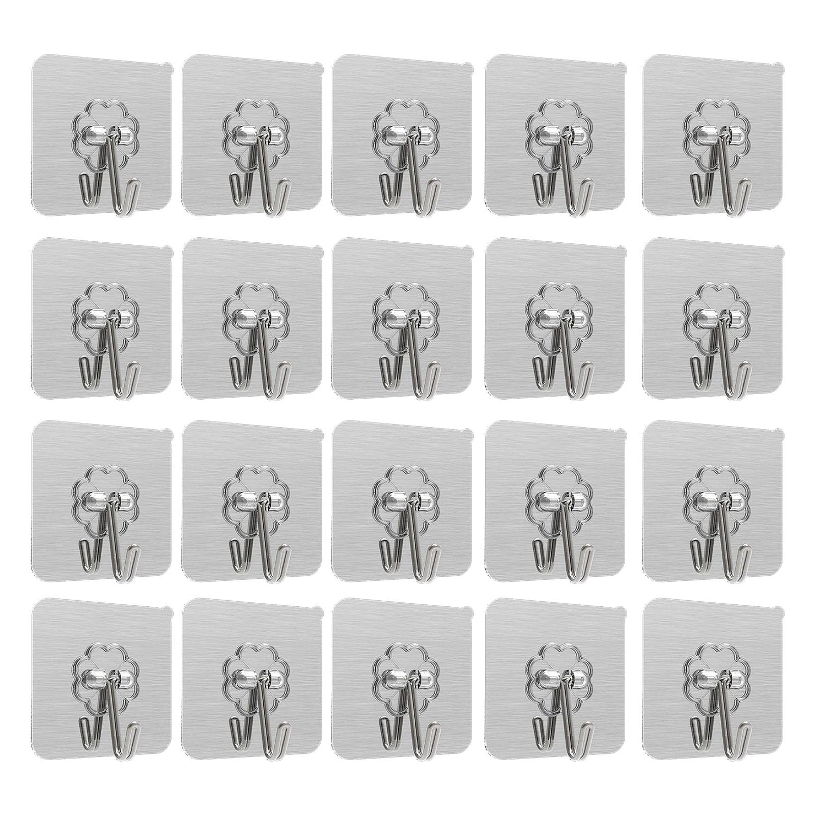 Lot de 20 crochets muraux adhésifs solides, installation simple et sans ...