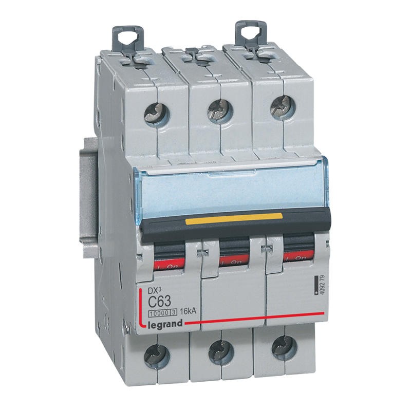 Disjoncteur DX_ 10000 - 16kA - 3P - 400V~ - 63A - courbe C - 3 modules | Bricoman