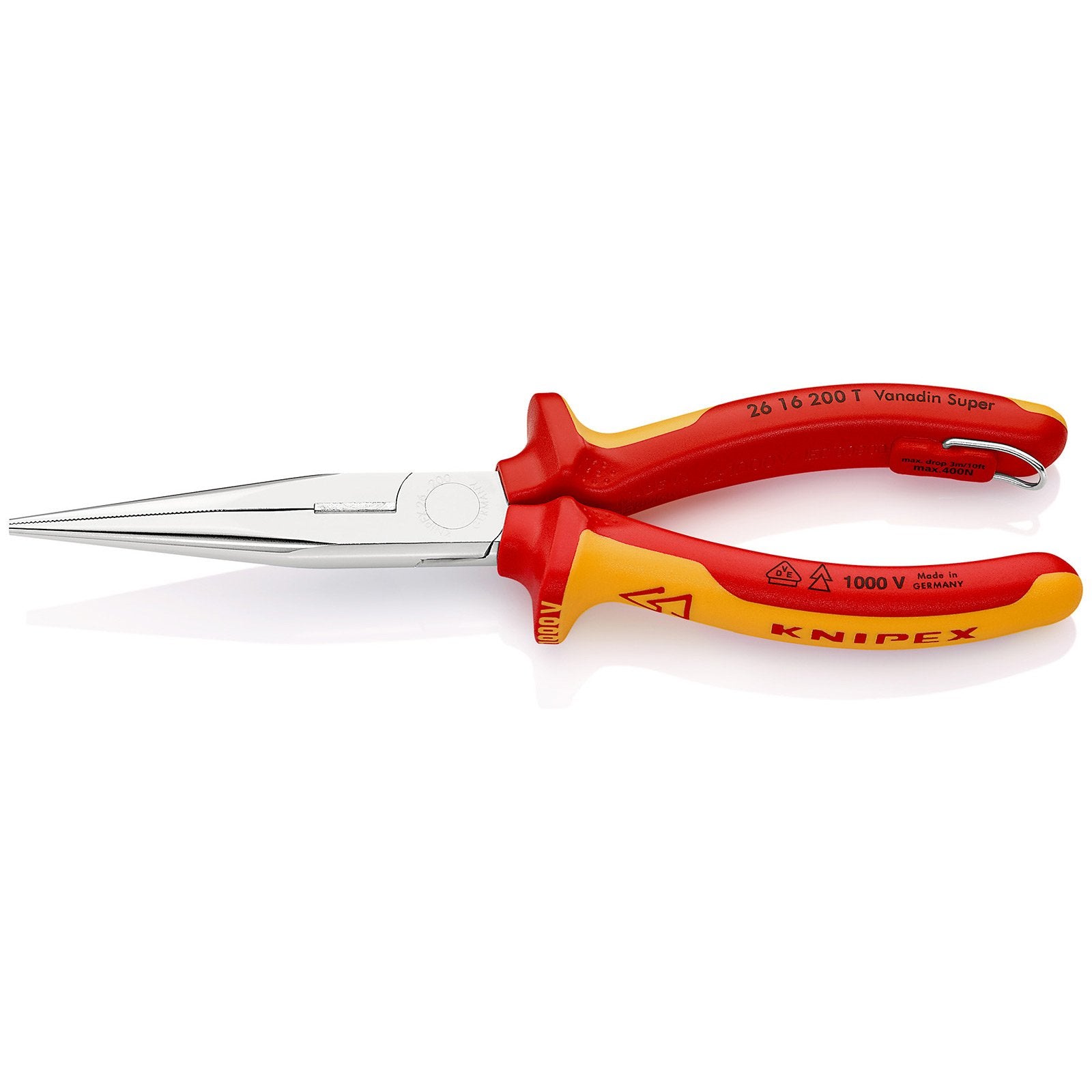 Knipex pince à bec plat avec tranchant/œillet de fixation chromée ...