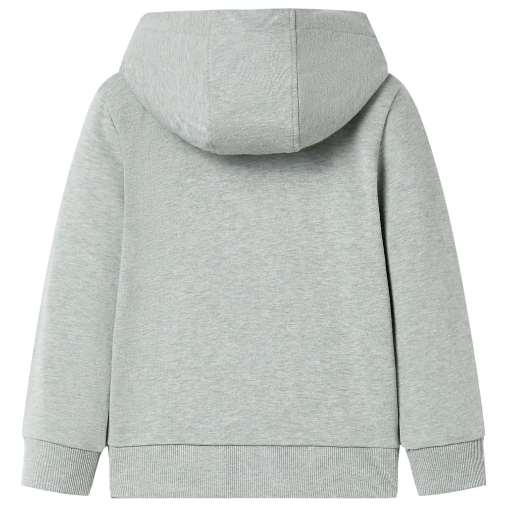 Sweat à capuche et zip pour enfants mélange kaki clair 140 Unico / Gris ...