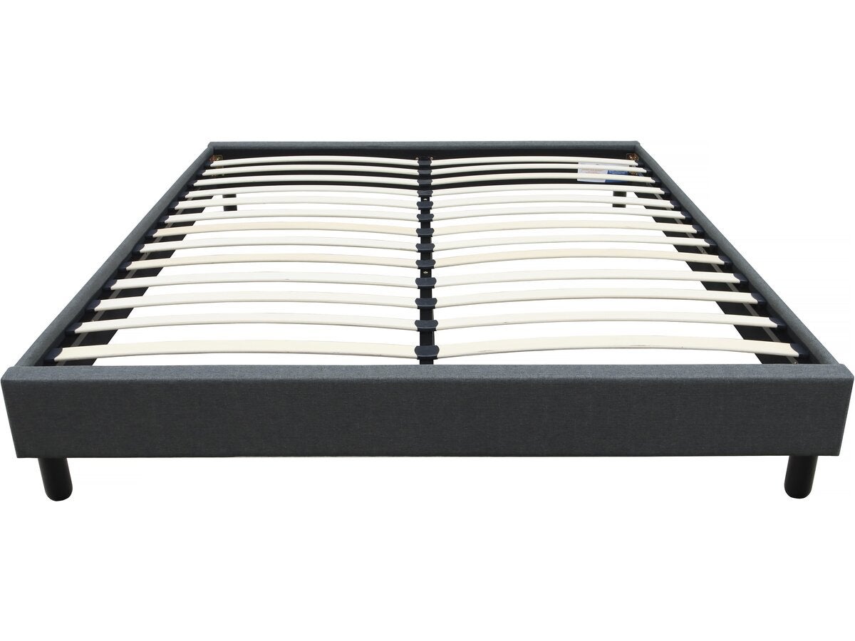 Sommier "Andy" en tissu - 140 x 190cm - Gris anthracite | Leroy Merlin