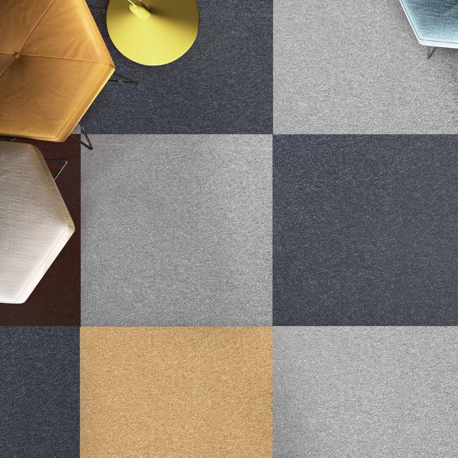 KARAT >Dalles de moquette Autocollantes, Feutre aiguilleté fin, Scene ...