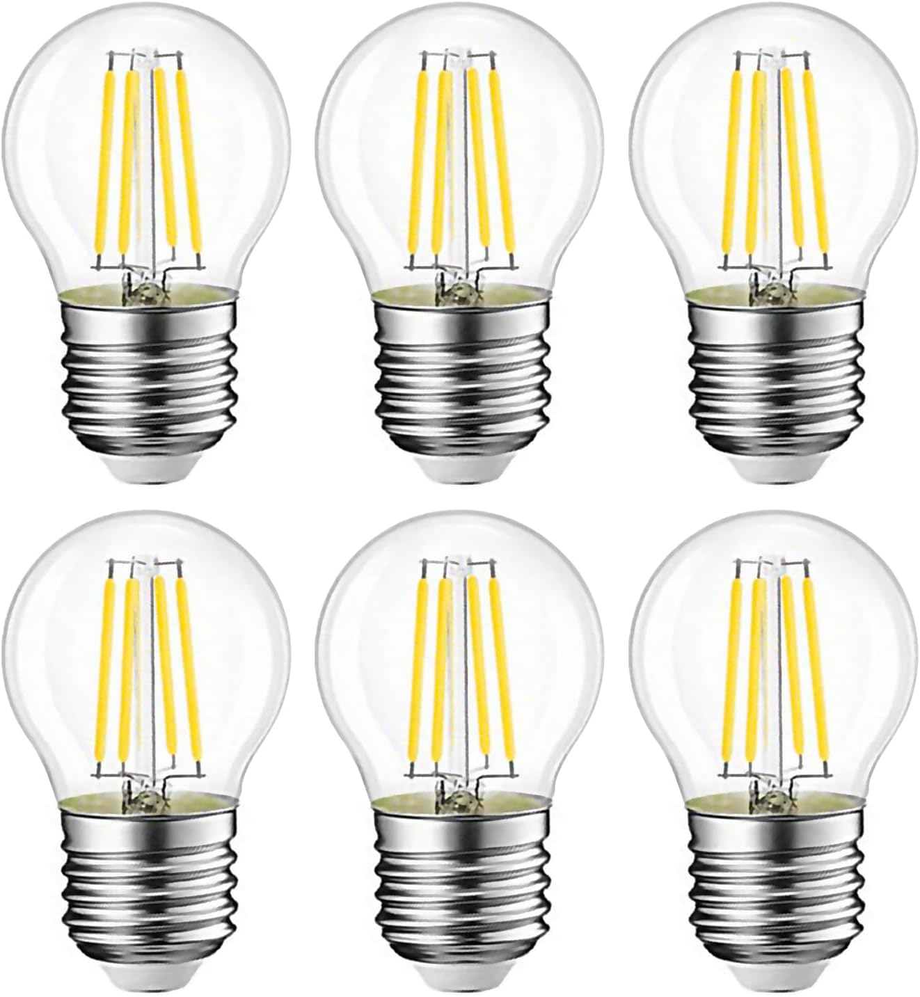 Ampoule LED, lot de 6, 4 W, culot à vis E27, ampoule Edison, blanc chaud 3 000 K, verre ...