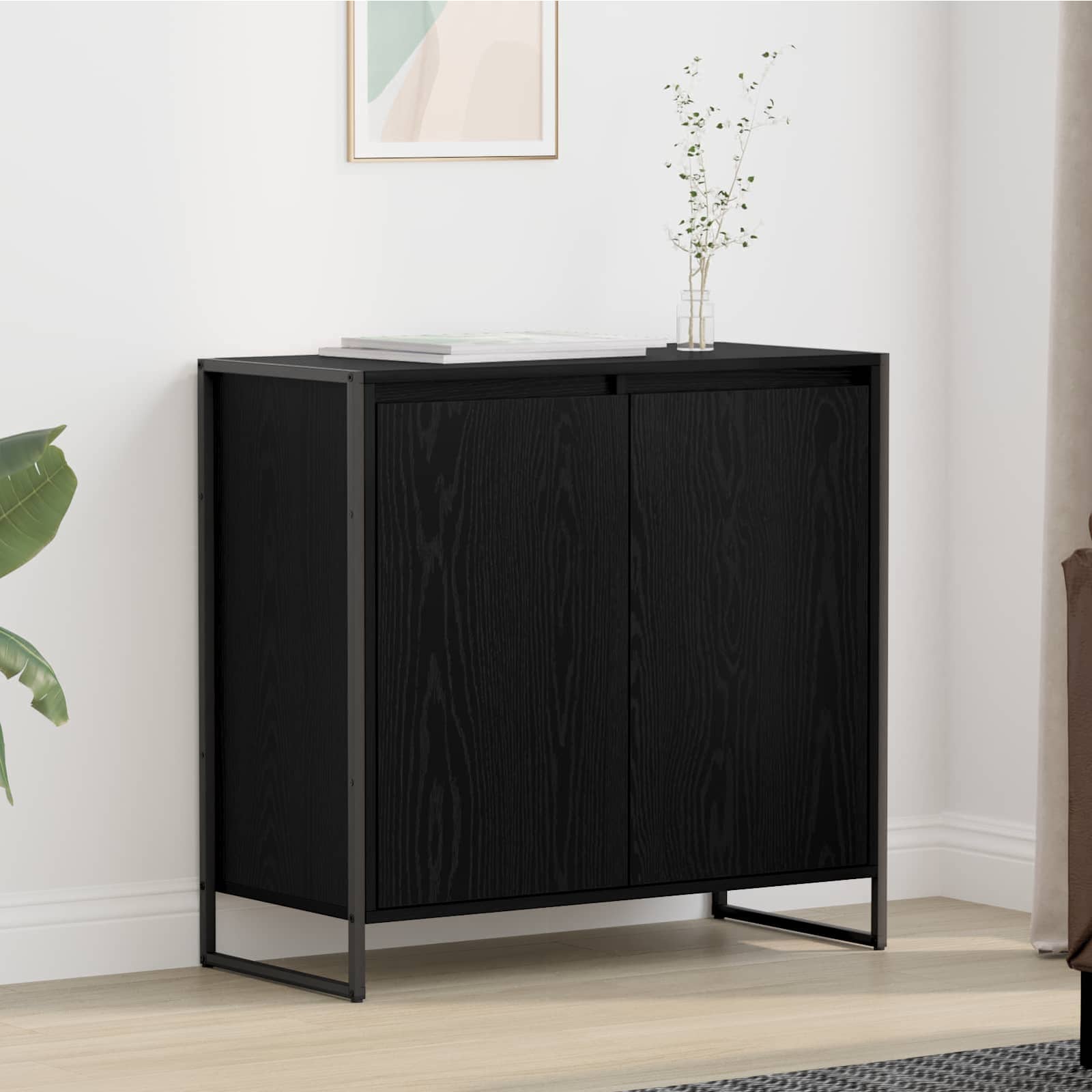 Meuble d'appoint Chêne noir 79 x 36 x 75 cm Bois d'ingénierie | Leroy ...