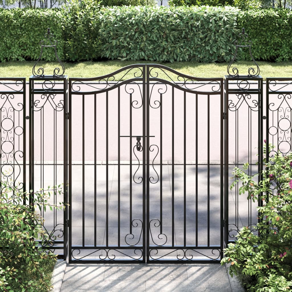 Portail de jardin noir 121x8x120 cm fer forgé - PANGIVO | Leroy Merlin