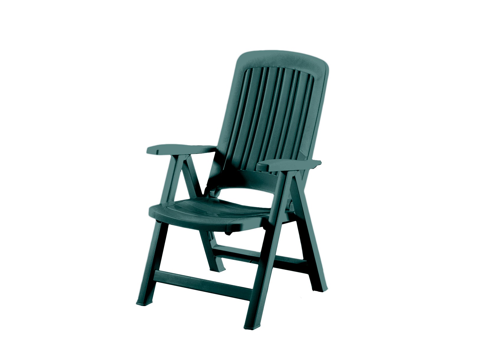 Sillón plegable Carmen de polipropileno verde. Ajustable en 5 ...