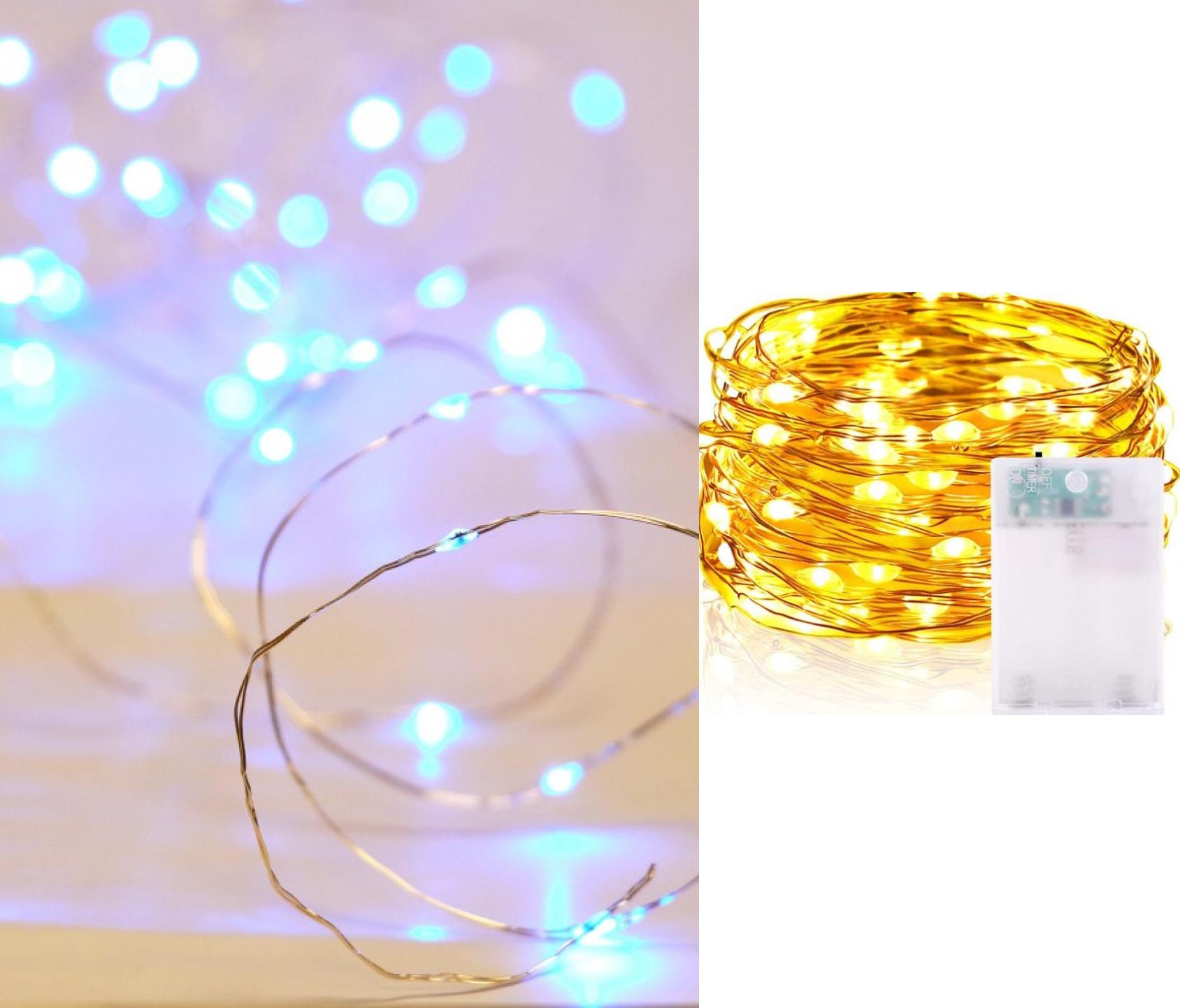 Guirnaldas Luces LED alambre de cobre Decoración Interior con Bateria ...