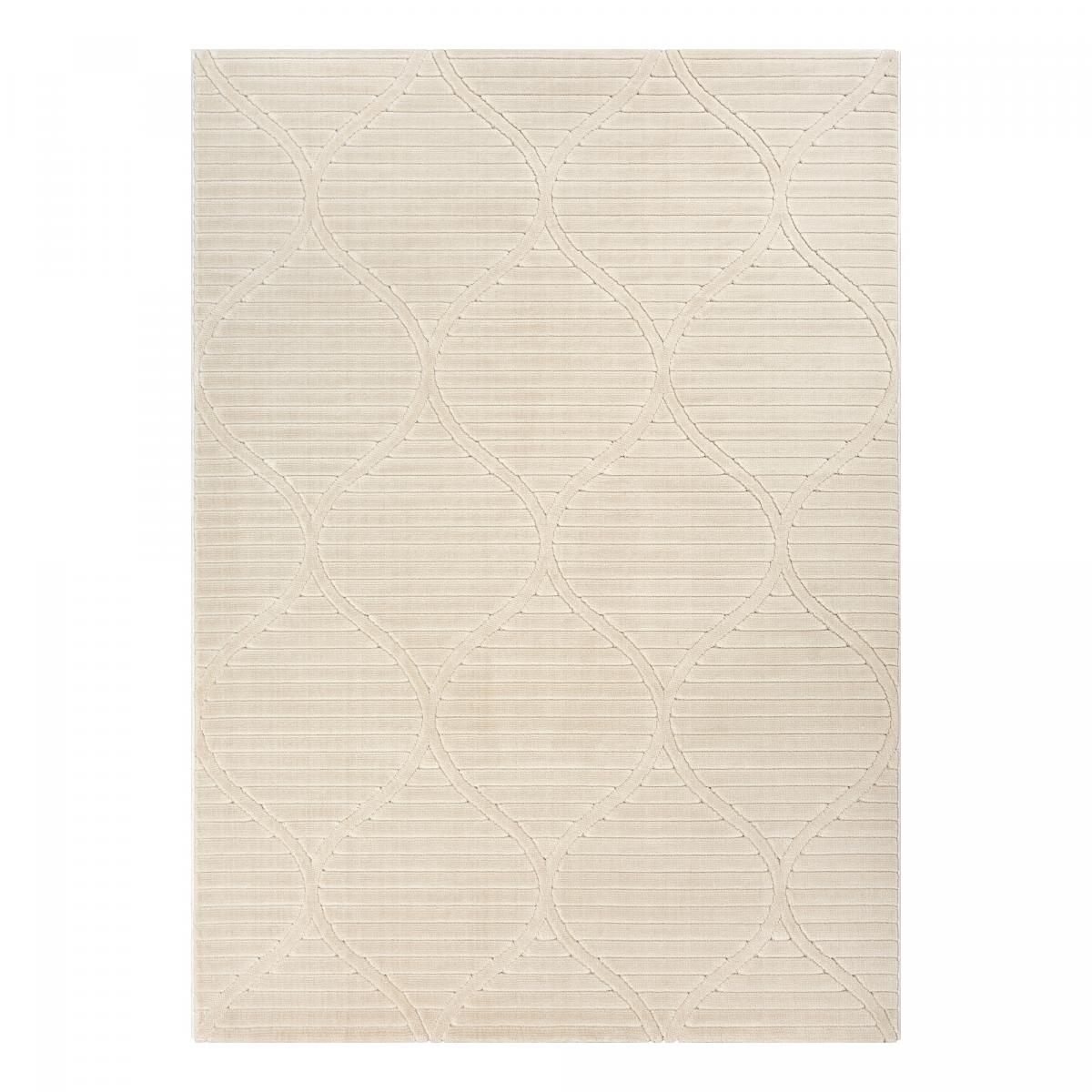 Tapis intérieur extérieur 133x190 en relief TENDIA Beige ton sur ton ...