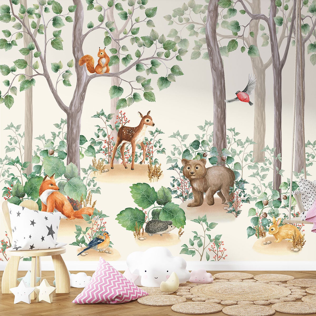 Papier peint panoramique Enfants - Animaux de la Forêt 3617680641460 ...