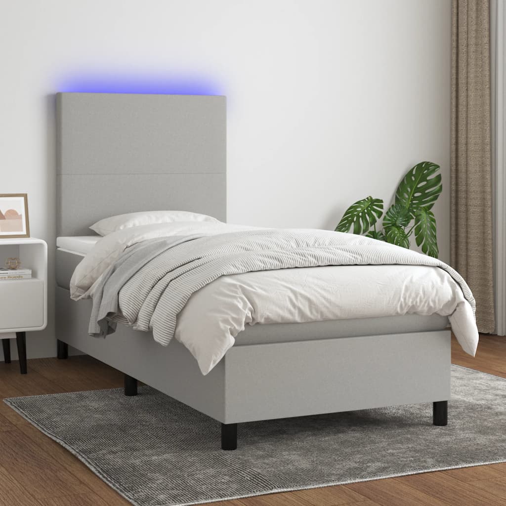 Maison Exclusive - Letto a Molle Materasso e LED Grigio CMaison ...