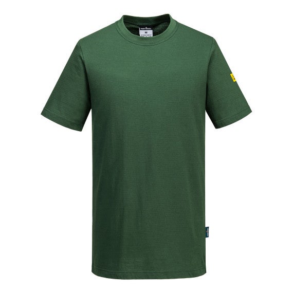 Camiseta de trabajo ESD, antiestática PORTWEST AS20 XXL Verde bosque ...