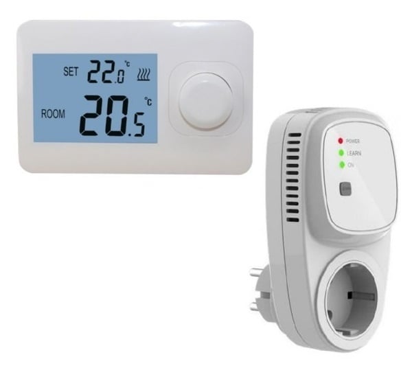 Thermostat sans fil QH Basic + récepteur plug-in - 1 pièce - Blanc inkl. 4 programmes | Leroy Merlin