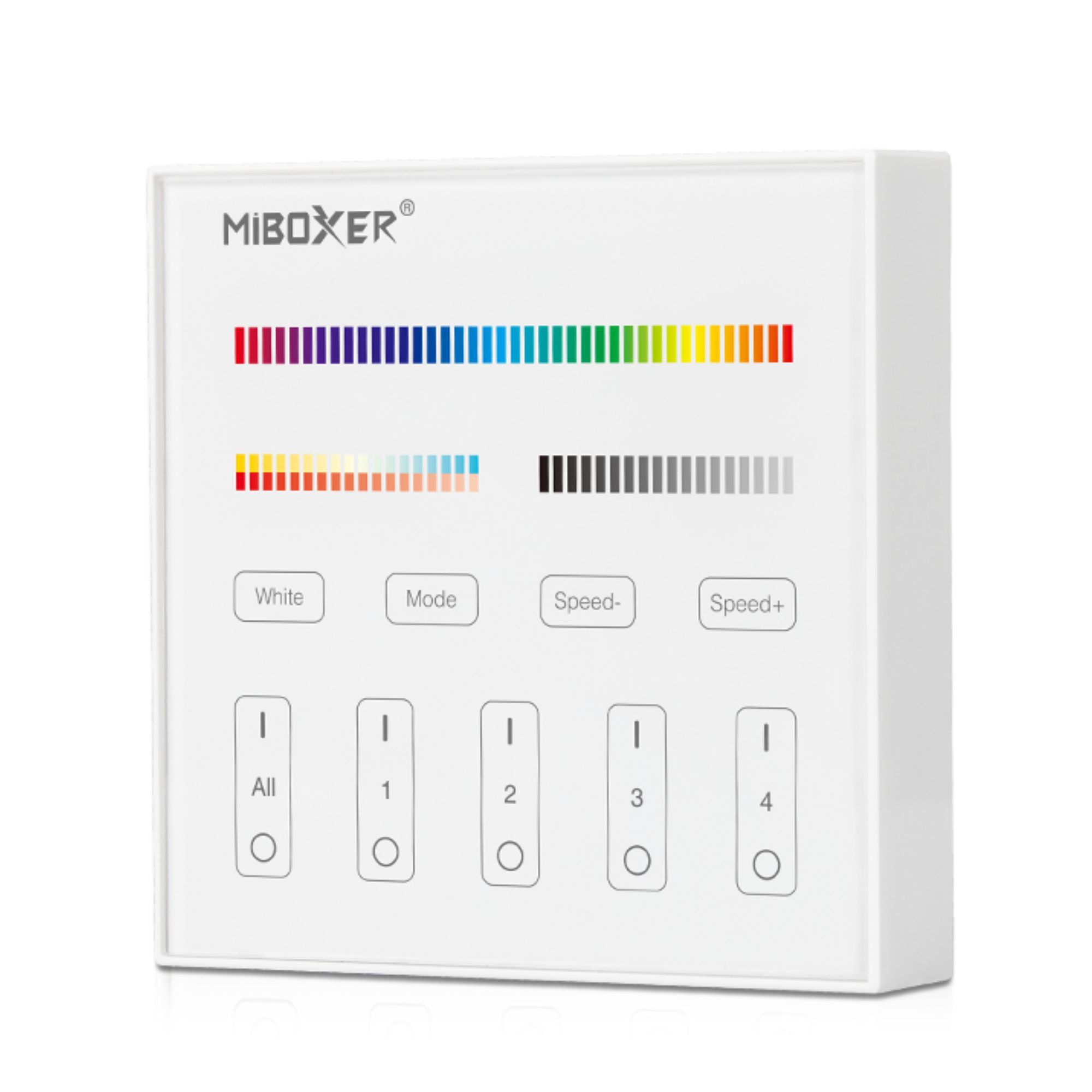 Panel de control táctil RGB + CCT - 4 zonas - Blanco - Milight - Blanco ...