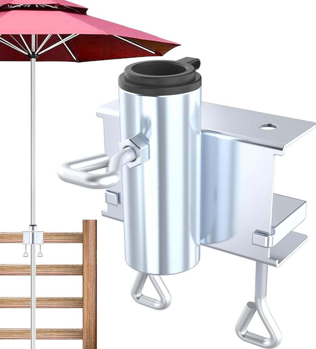 1 PC (vertical) support de pince pour parapluie extérieur-support de ...