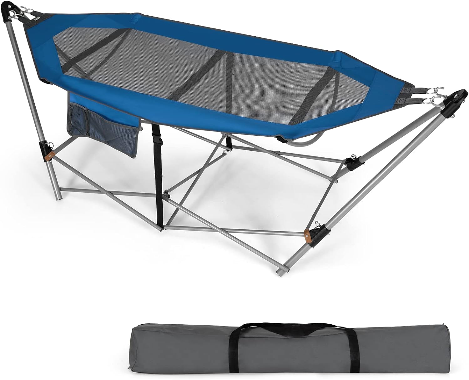 Hamac Pliable Portable avec Poche Latérale-Charge 150KG-Lit de Camping ...