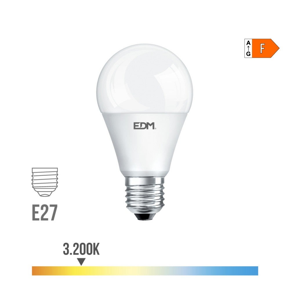 Bombilla LED EDM Estándar E27 20W 2050lm 3200K Luz Cálida Ø6,5x12,4cm ...