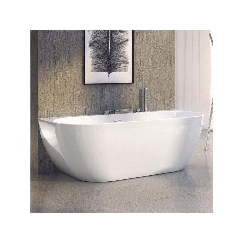 Ravak Freedom W 166 x 80 cm Baignoire semi-îlot en acrylique, sans ...