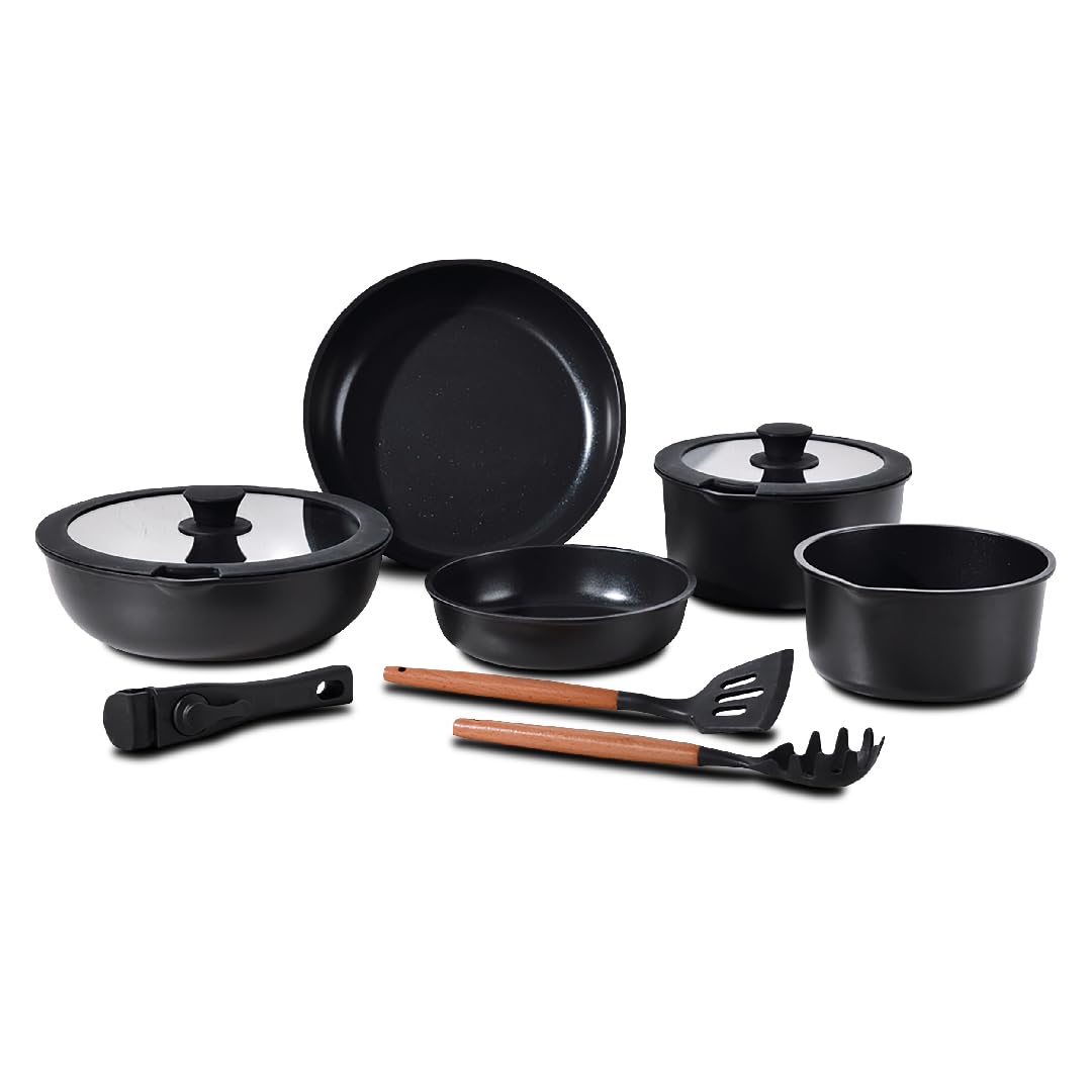 BERGNER CLICK&COOK - Set 10 PZ Pentole Easy Click nere - Padelle e ...