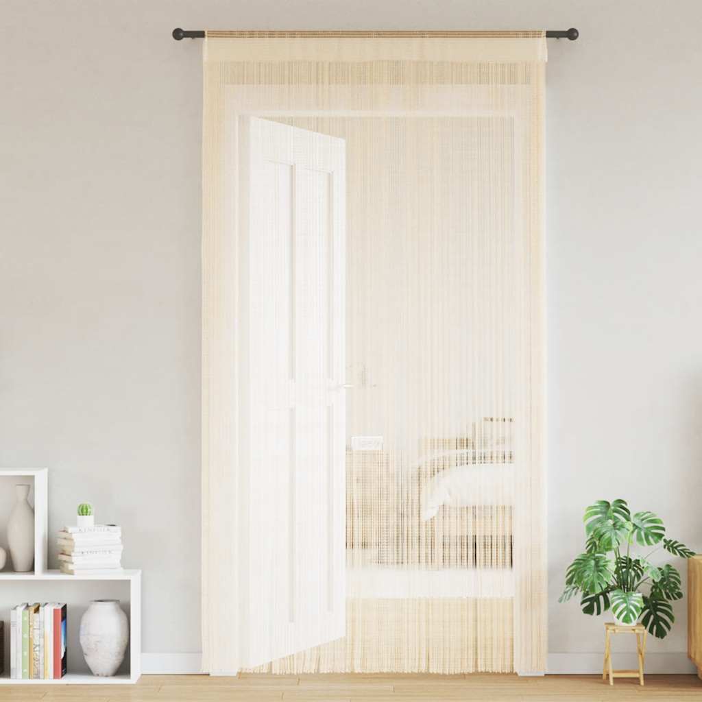 Rideaux à franges 2 pièces 140x250 cm crème - COMFORTXL | Leroy Merlin