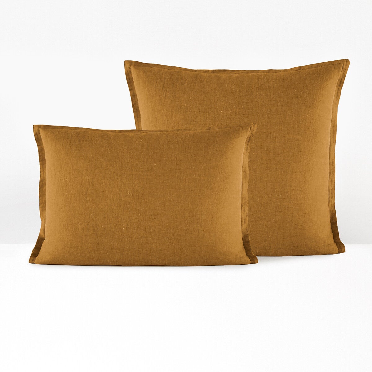 Taie d'oreiller en lin lavé, Linot - Kaki doré - 85 x 185 cm | Leroy Merlin