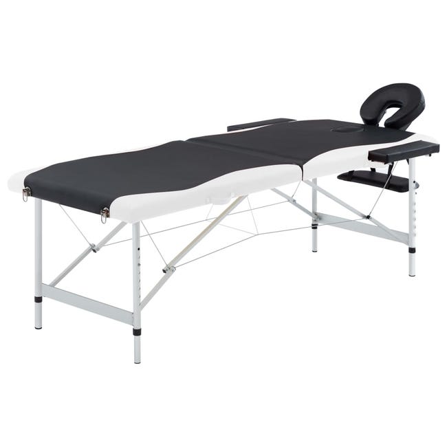 Table De Massage Pliable 2 Zones Aluminium Noir Et Blanc Leroy Merlin